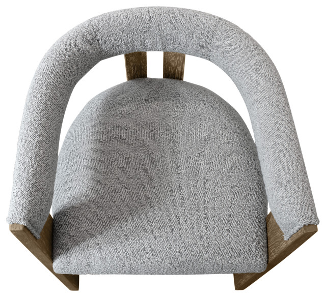 Jaden 7-Piece 60" Dining Set With 6 Trish Gray Boucle Arm Chairs ...