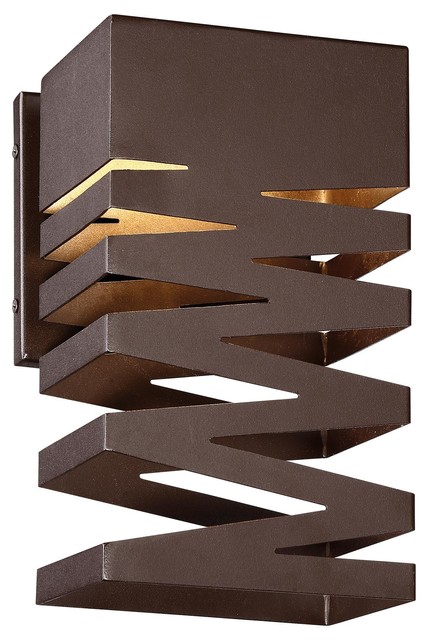 Rizer 9.75" 14W 1 LED Wall Sconce Sand Bronze Clear/White Glass ...