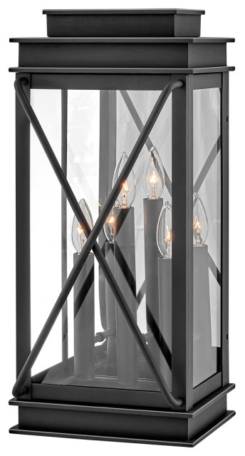 Hinkley 11195MB Montecito 3 Light Large Wall Mount Lantern in Museum Black - Transitional ...