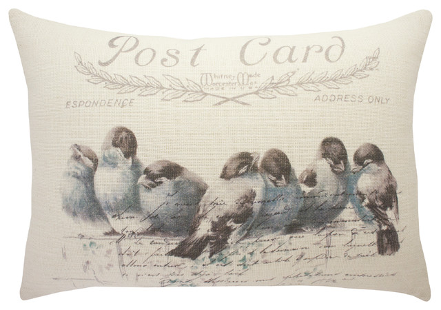 Post Card Burlap Pillow - Contemporary - Decorative Pillows - by ...