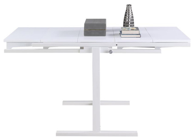 32 Convertible Bookshelf And Dining Table, 8473-Dt-Wht - Contemporary ...