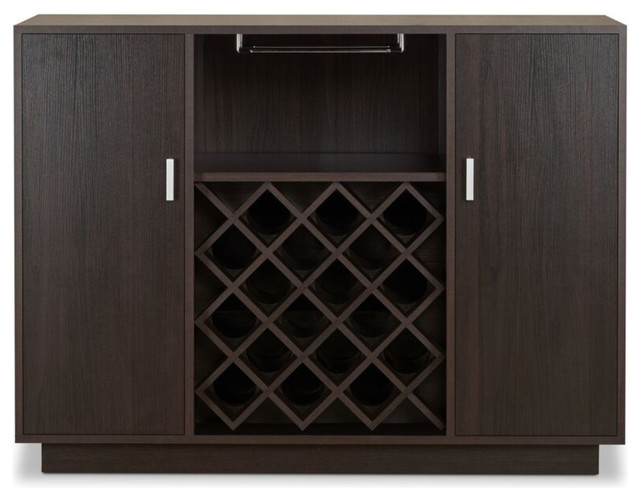 Contemporary Wooden Server with Two Side Door Storage Cabinets ...