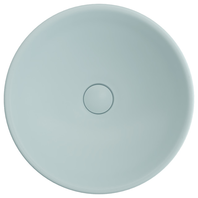 Venezia Vessel Fireclay 15.75 in. with Matching Drain Cover in Matte ...