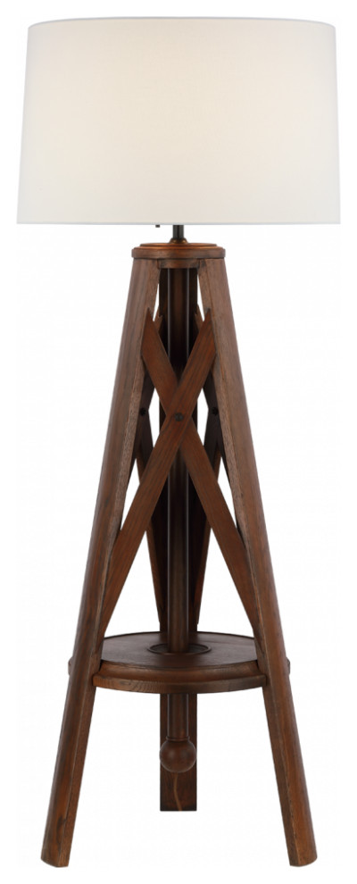 Holloway Natural Rift Oak XL Tripod Floor Lamp - Transitional - Floor ...