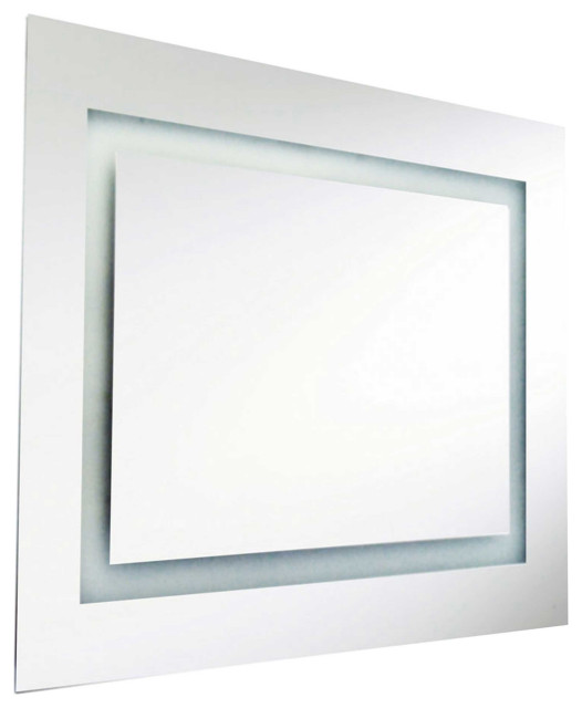 Modern 1 Light Silver Glass Iluminated Mirror - Modern - Wall Mirrors ...