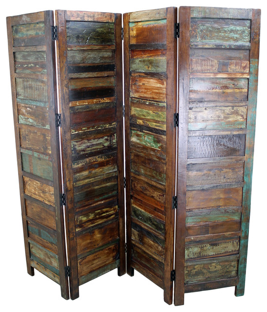 Mexicali Rustic Wood Room Divider - Rustic - Screens And Room Dividers