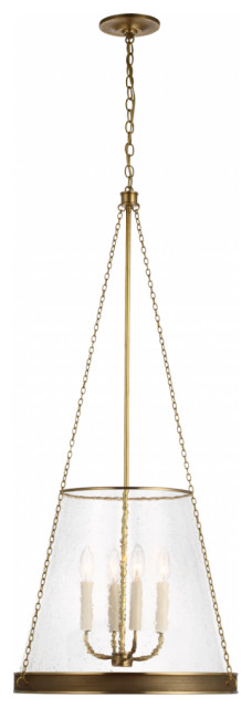 Reese Pendant, 4-Light, Soft Brass, Clear Restoration Glass, 20"W ...