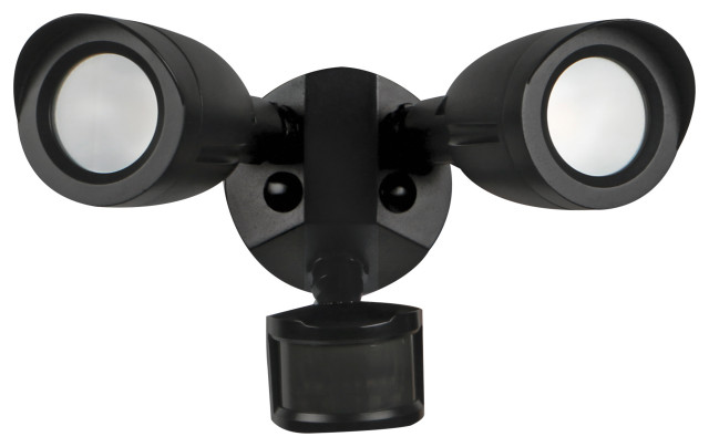 LED Security Light - Dual Head - Motion Sensor Included - Bronze Finish ...