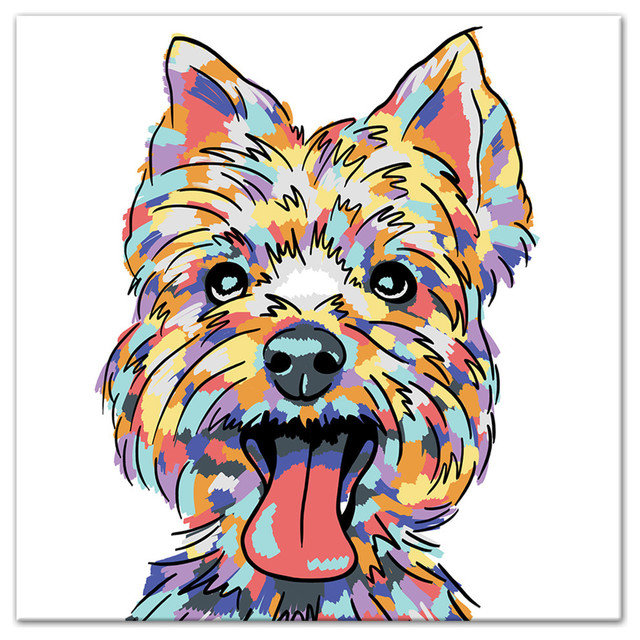 Watercolor Yorkie Wall Art, 6x6 - Contemporary - Prints And Posters ...