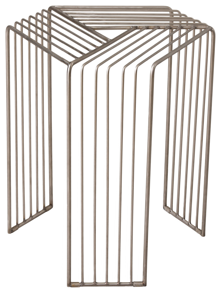 22 in. Hex 3 Leg Stainless Steel Accent Table - Contemporary - Outdoor ...