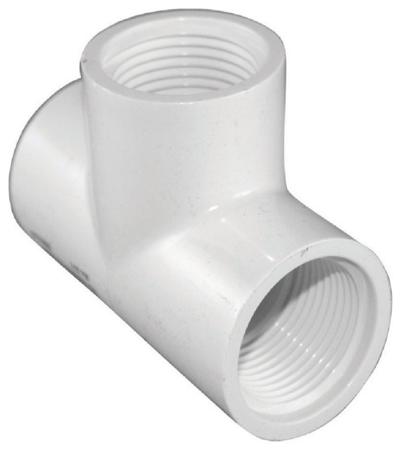 Charlotte Pipe PVC 02402 1000HA Female Iron Thread Pipe Tee, White, 1 ...