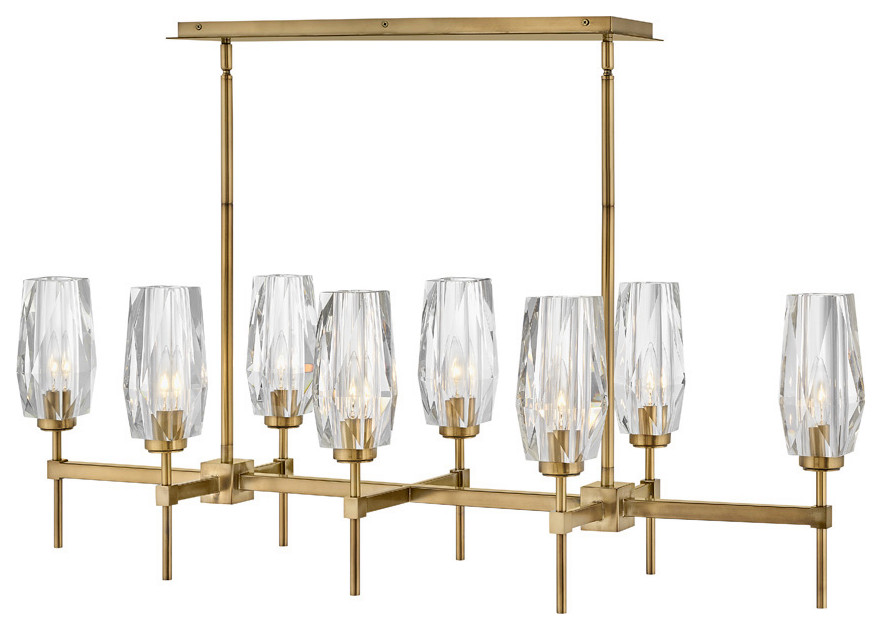Hinkley Ana Medium Eight Light Linear, Heritage Brass, 46 ...