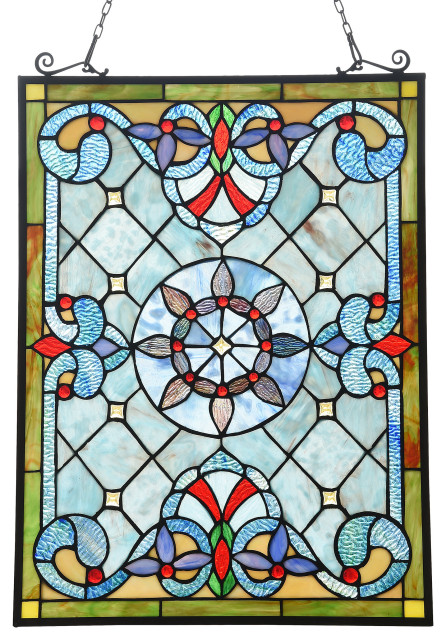 CHLOE Lighting Anelisa Tiffany Victorian Design Window Panel 18"x25 ...