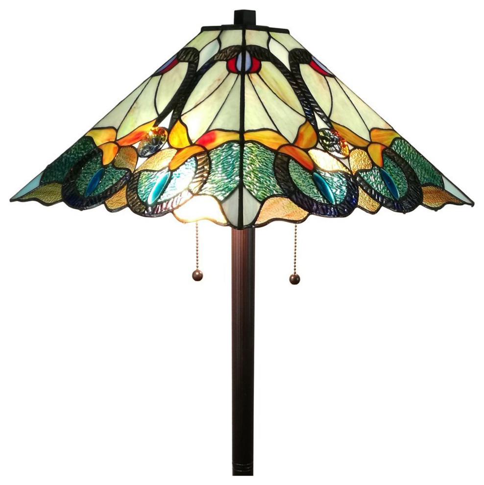 Tiffany Style 2 Light Mission Floor Lamp, 63" Tall - Victorian - Floor ...
