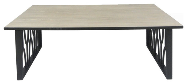 Marvelous Metal & Wood Cocktail Table, Black - Transitional - Coffee ...
