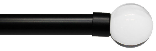 Linen Avenue Clear Acrylic Single and Double Window Curtain Rod Set, 28 ...