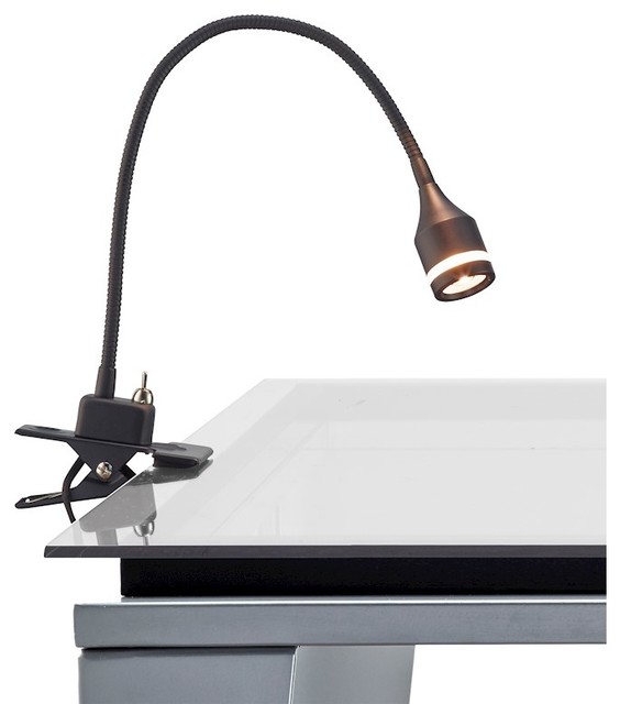 Adesso Prospect LED Clip Lamp, Matte Black - Transitional - Desk Lamps ...