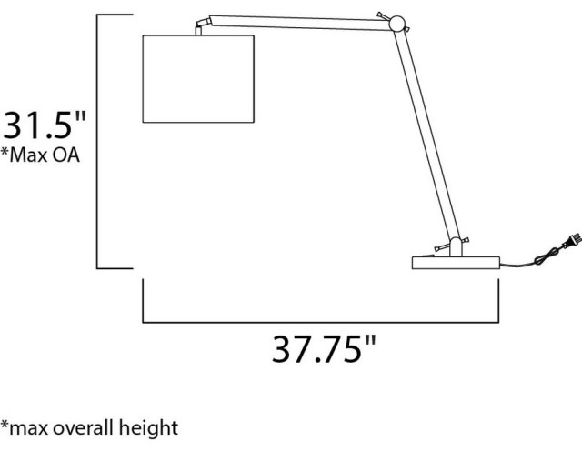 Hotel Style 19"H 1-Light LED Table Lamp Polished Chrome Finish by Maxim ...