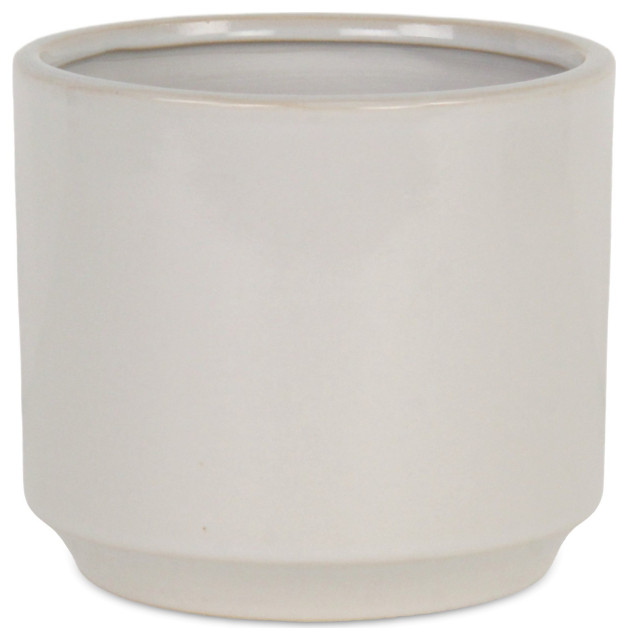 Elegant Off White Ceramic Pot - X-Large - Transitional - Indoor Pots ...