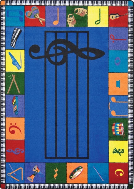 Kid Essentials, Music & Special Needs Note Worthy Rug, 5'4" x 7'8 ...