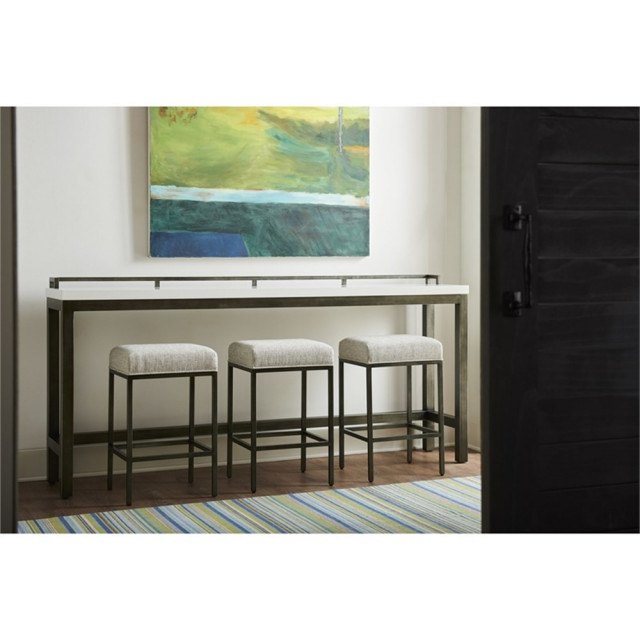 Universal Furniture Curated Essence Metal Console Table w/Stools in ...