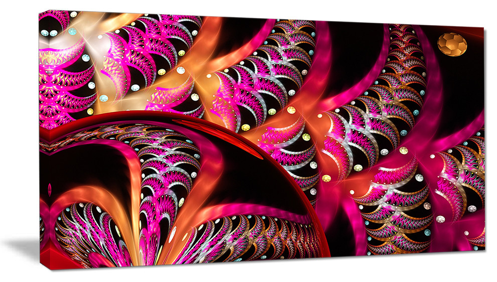 "Unique Magenta Fractal Design Pattern" Oversized Abstract Canvas Art ...