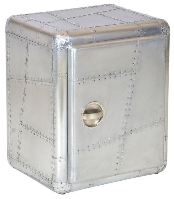 Aviator Aluminum Cabinet With Door, Side Table - Industrial - Side ...