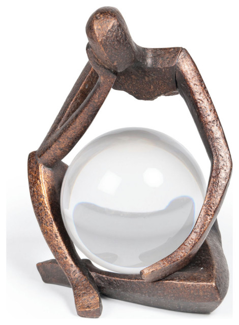 Mystic Thinking Man Polystone Sculpture - Contemporary - Decorative ...