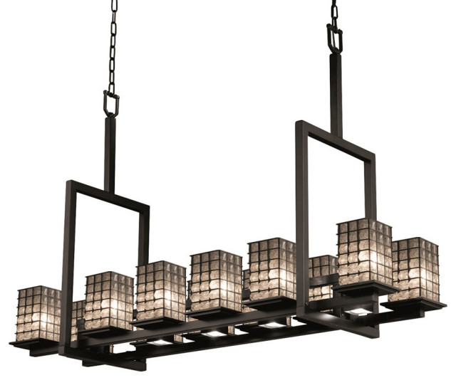 Montana Bridge Chand, Tal, Square, Matte Black, Grid With Clear Bubbles ...