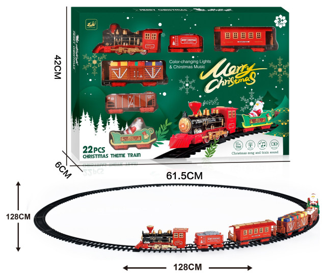 22pc Battery Operated Lighted & Animated Christmas Train Set with Music ...