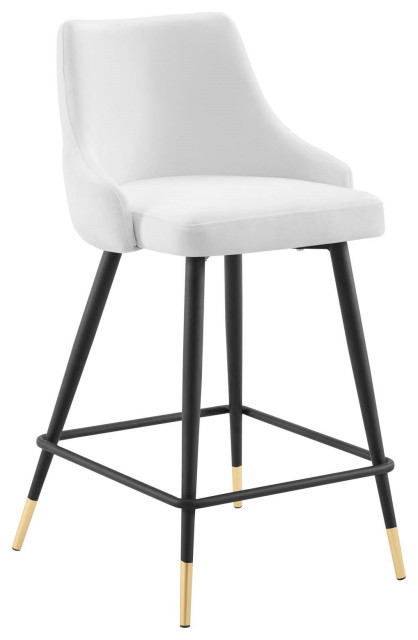 Karina Velvet Counter Stool, Tufted Kitchen Counter Stool, Glam Luxe ...