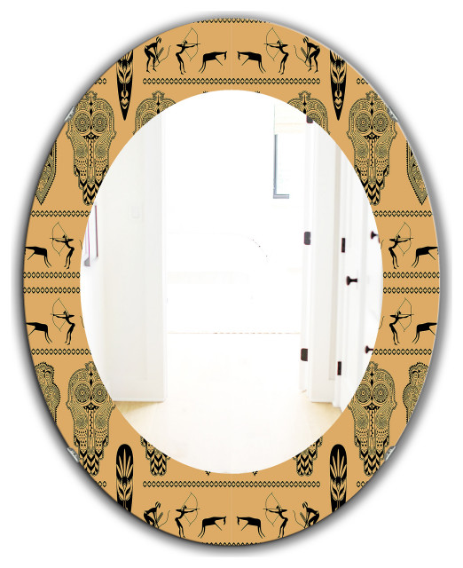 Designart African Decorative Bohemian Frameless Oval Or Round Wall ...