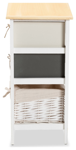 Modern Multicolored Wood 2-Drawer Storage Unit With Baskets ...