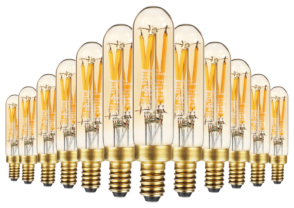 12-Pack T25 Tubular Edison Bulbs, Dimmable T6 LED Bulb - Modern - Led ...