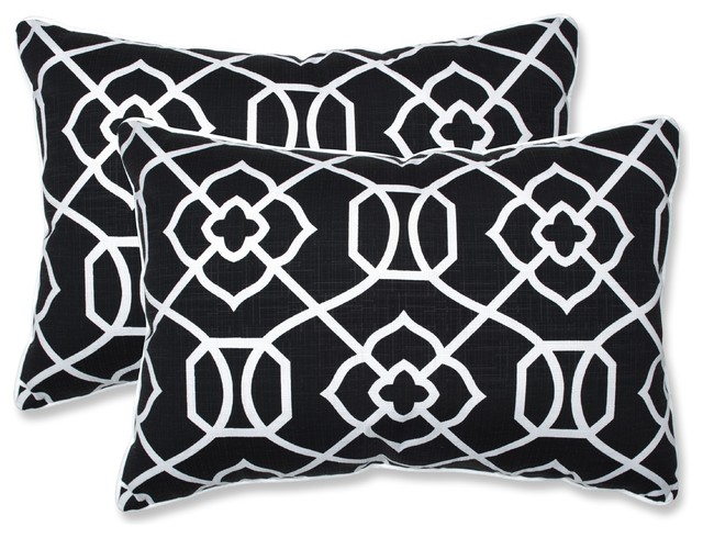 Out/Indoor Kirkland Oversized Rectangular Throw Pillow, Set of 2, Black ...
