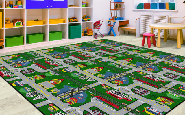 Flagship Carpets FE151-70A 12'x12' Places To Go Educational Rug ...