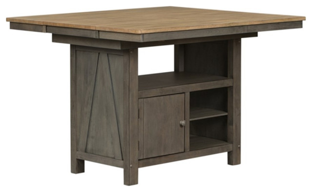 Lindsey Farm Light Gray 7 Piece Gathering Table Set - Farmhouse ...