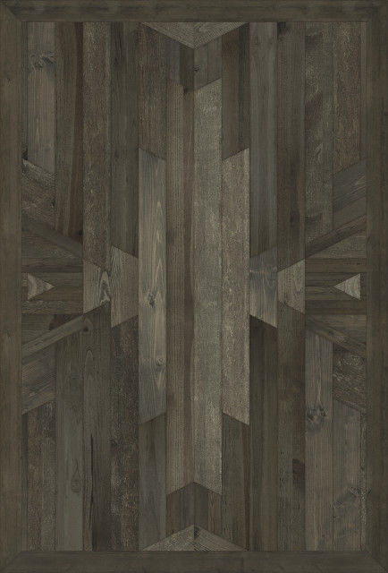 Norwegian Native, Black Hawk 38x56 Vintage Vinyl Floorcloth, Aged Black ...