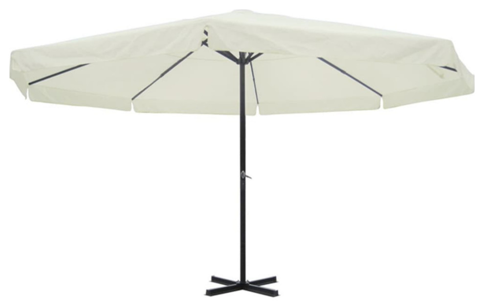 16' Parasol White Aluminum - Contemporary - Outdoor Umbrellas - by Vida ...