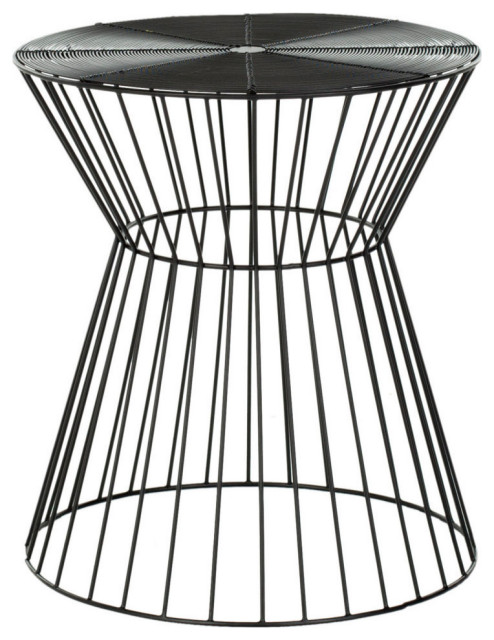 Dala Iron Wire Accent Table, Black - Industrial - Side Tables And End ...