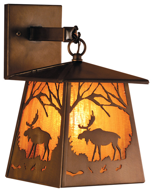 7 Wide Moose at Dawn Hanging Wall Sconce - Rustic - Wall Sconces - by ...