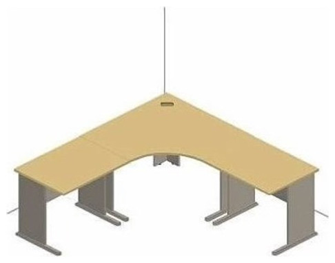 Bush Business Furniture Series A 84" W 3-Piece Corner Desk in Natural ...