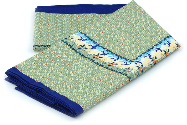 Polmedia Polish Pottery 61" Stoneware Table Cloth - Traditional ...