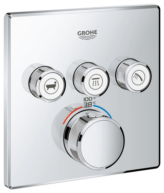 Grohe 29 142 Grohtherm Three Function Thermostatic Valve Trim - Tub And ...