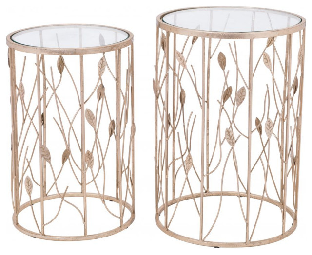 Sage Side Tables Gold, 2-Piece Set - Contemporary - Coffee Table Sets ...