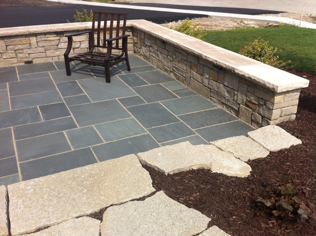 Stone Patios With Seat Wall