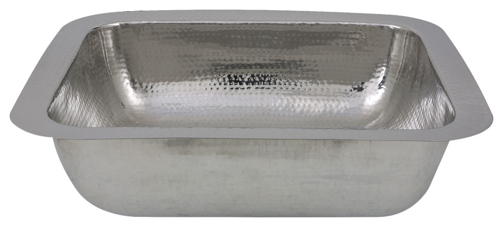 Nantucket Sinks RES 17.5 Inch Hammered Stainless Steel Rectangle Bar ...