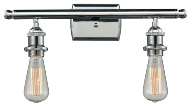 Innovations Bare Bulb 2-Light Bathroom Fixture, Polished Chrome ...