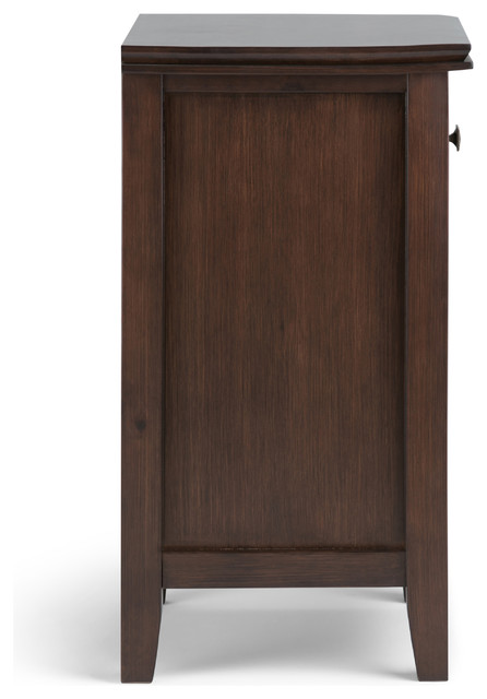 Artisan Solid Wood 24 Inch Wide Bedside Nightstand Table In Russet Brown - Transitional ...