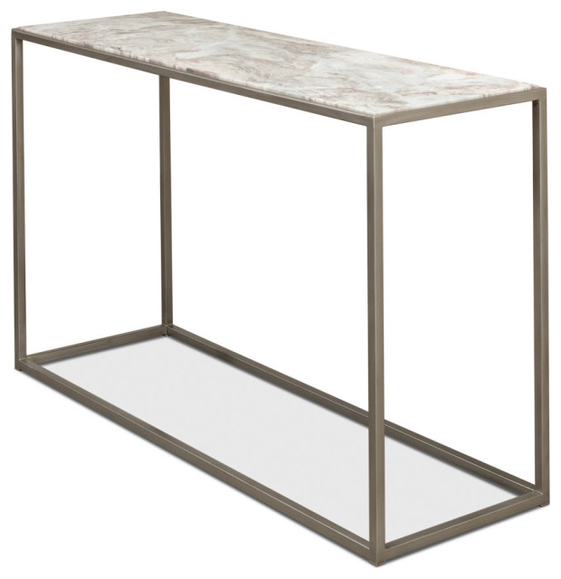Minimal Console Table Marble Top Iron Frame - Contemporary - Console ...